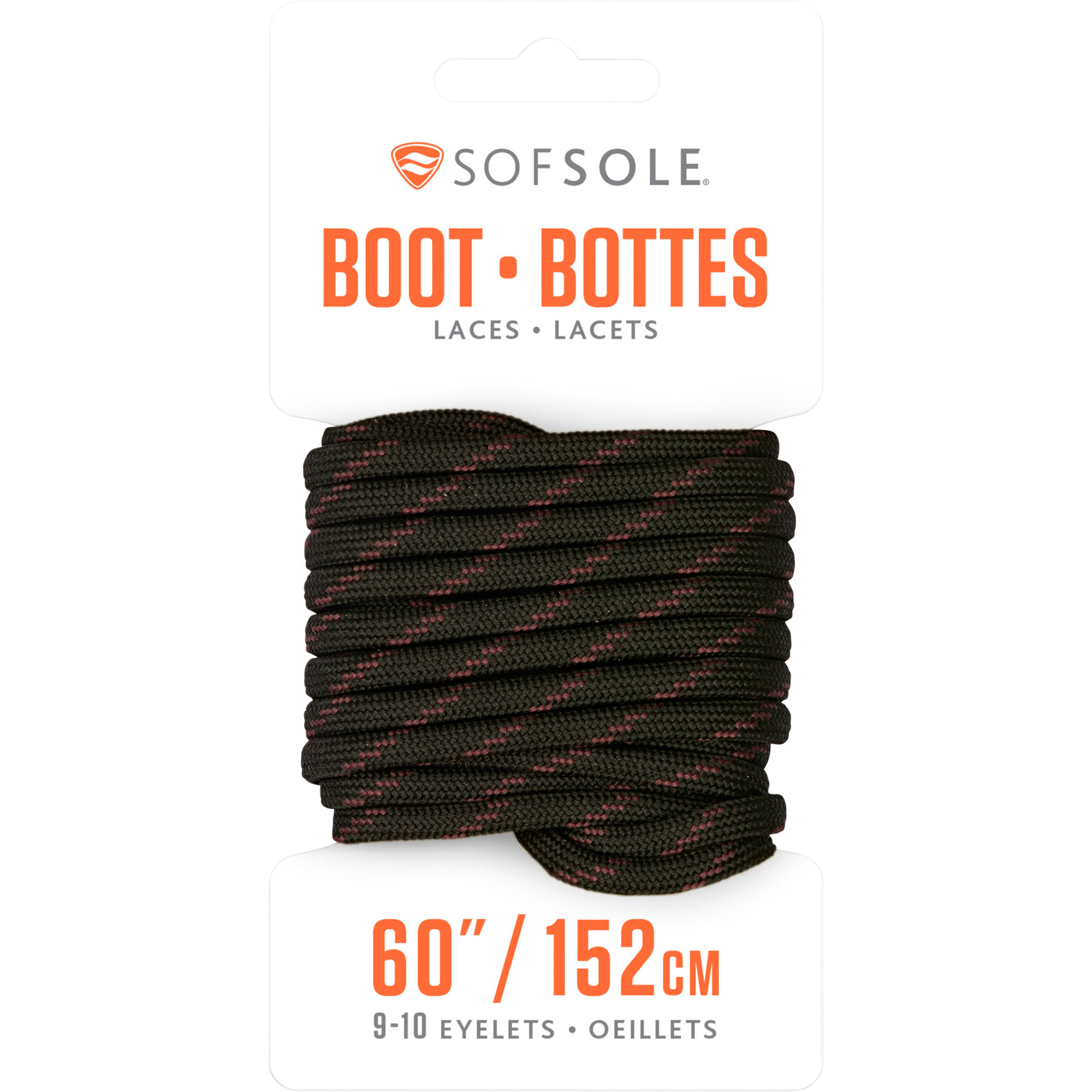 SOFSOLE Boot Laces - 60in., Black/Tan | Northern Tool